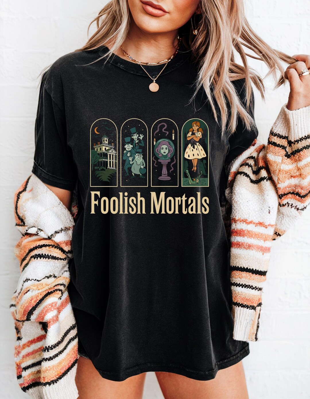 Comfort Colors Haunted Mansion Tee, Foolish Mortals Disney Shirt - Etsy