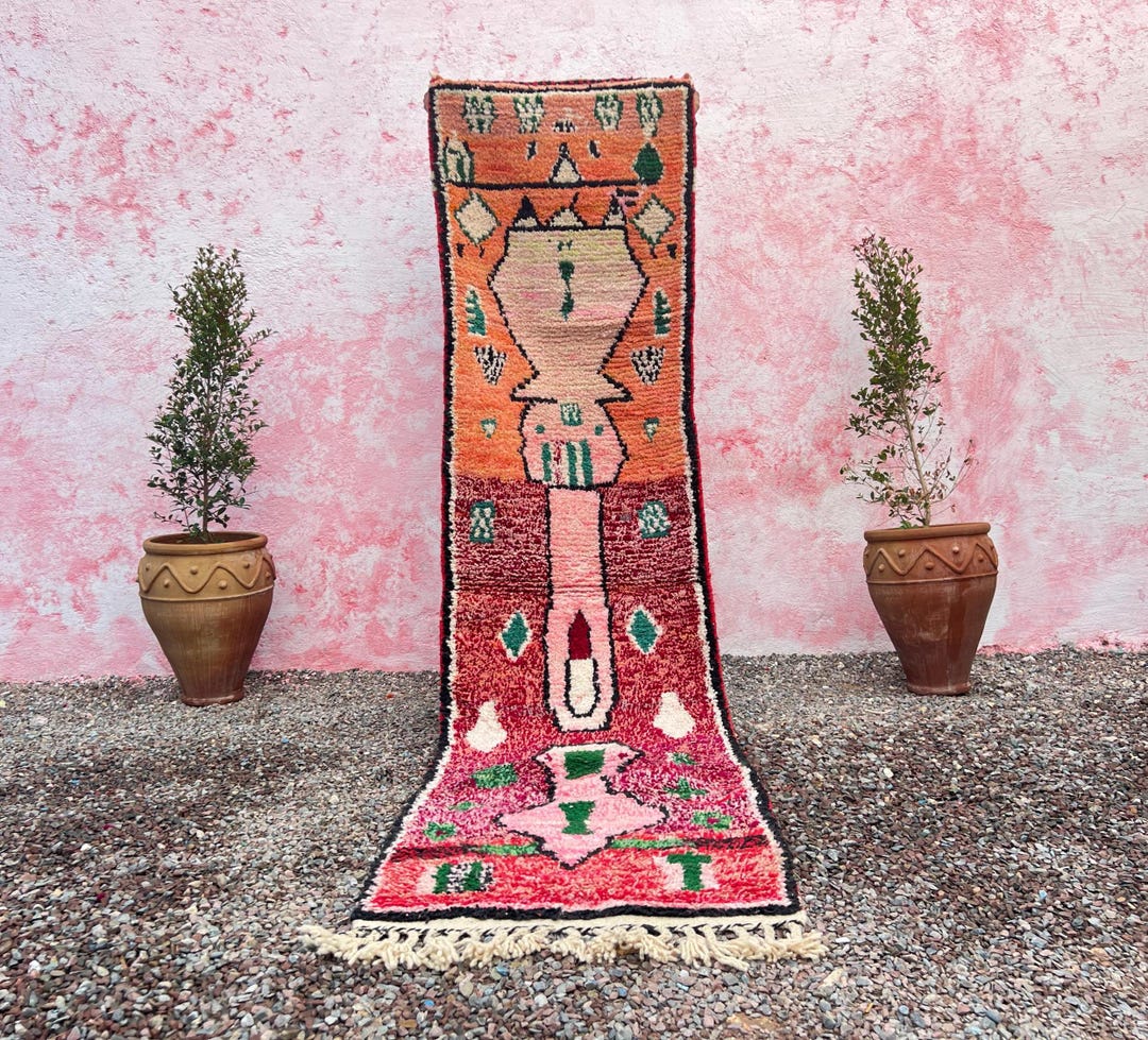 Gorgeous Pik Moroccan Runner Rug-berber Colorful Runner Rug -authentic ...
