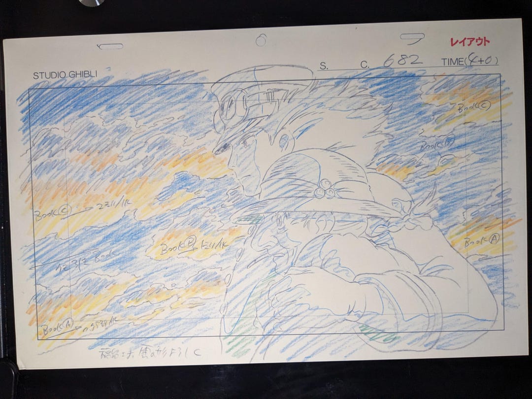 HOWL'S MOVING CASTLE Animation Cel Layout Studio Ghibli Anime Art Walt ...