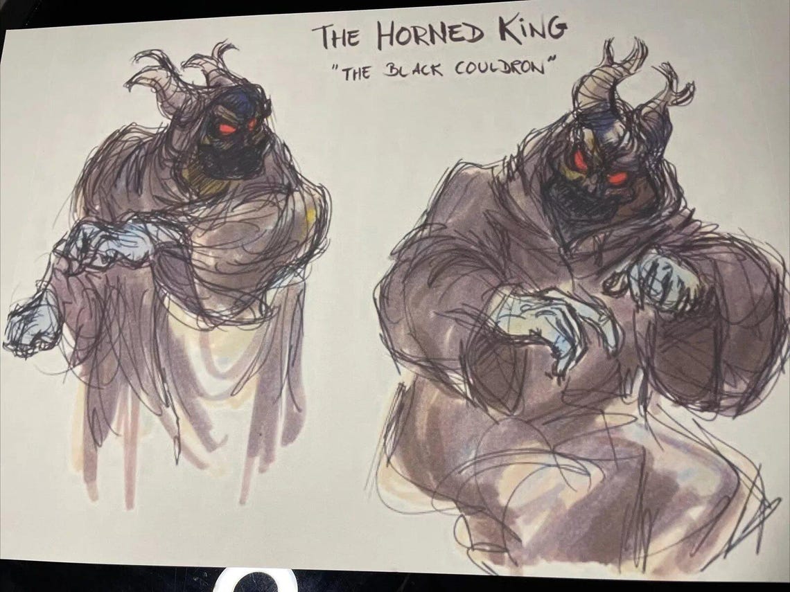 The Black Cauldron Walt Disney HORNED KING Concept Art Poster F1 Movies ...