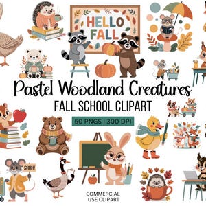 Fall Animals Classroom Clipart Bundle Woodland Teacher Graphics Autumn ...