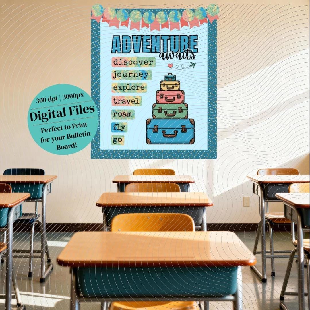 Adventure Bulletin Board Clipart Bundle Classroom Travel Theme Decor ...