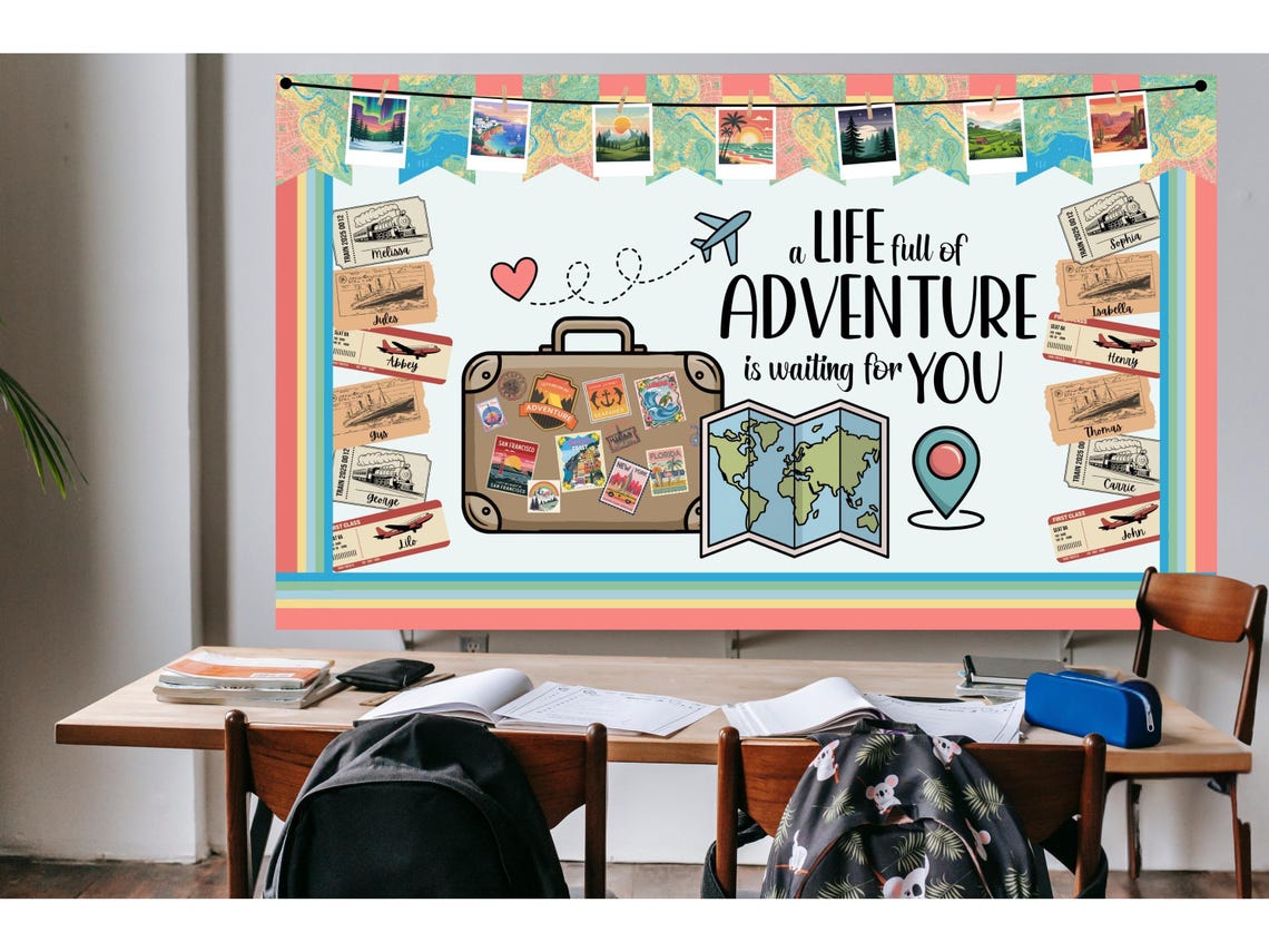 Adventure Bulletin Board Clipart Bundle Classroom Travel Theme Decor ...