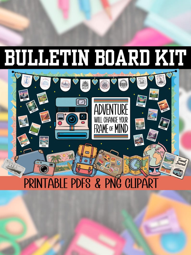 Adventure World Travel Bulletin Board Clipart Bundle Class Decor High ...