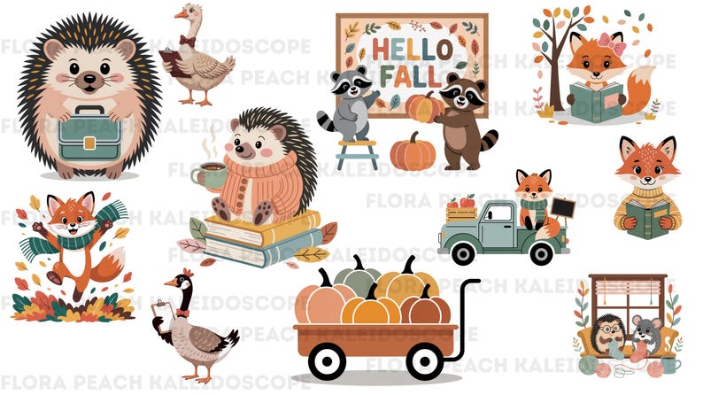 Fall Animals Classroom Clipart Bundle Woodland Teacher Graphics Autumn ...