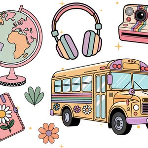 Pastel School Supply PNG Bundle Coquette Rainbow Classroom Clipart ...