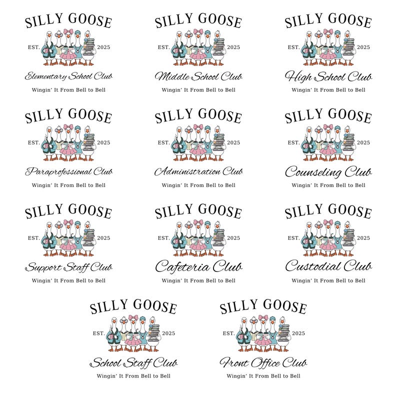Silly Goose Squad PNG School Staff Group Teacher Sublimation Design ...