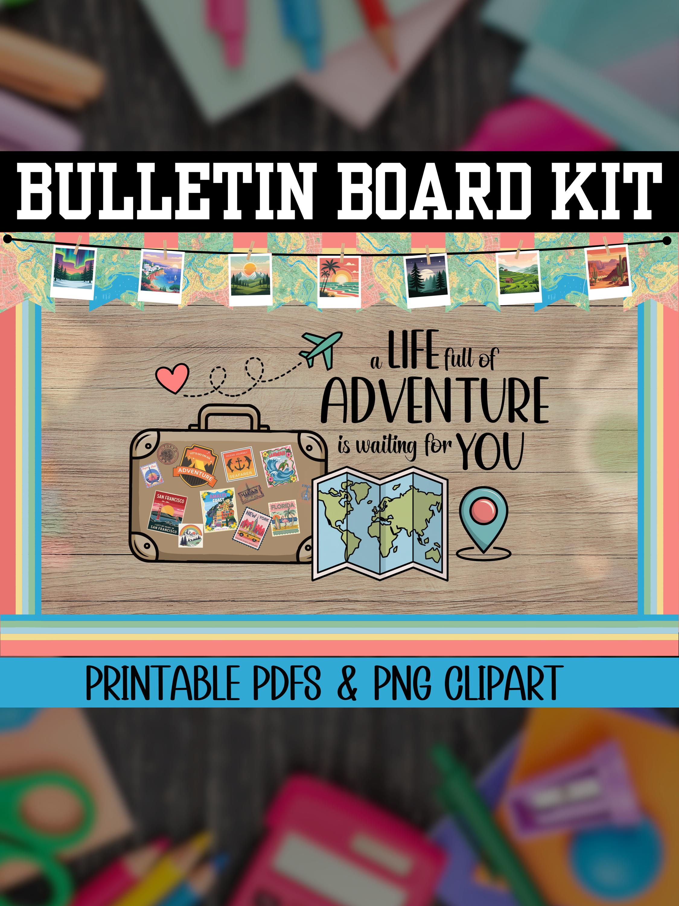 Adventure Bulletin Board Clipart Bundle Classroom Travel Theme Decor ...