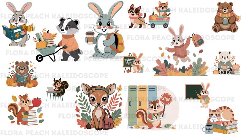 Fall Animals Classroom Clipart Bundle Woodland Teacher Graphics Autumn ...