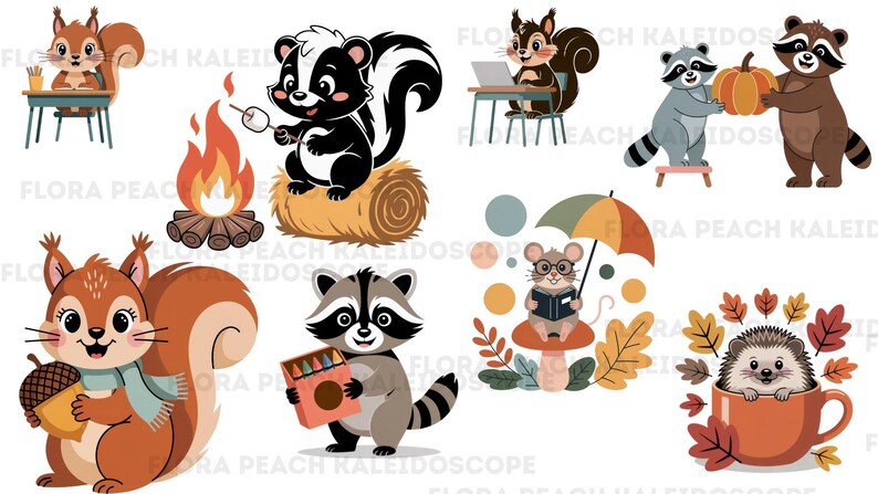 Fall Animals Classroom Clipart Bundle Woodland Teacher Graphics Autumn ...