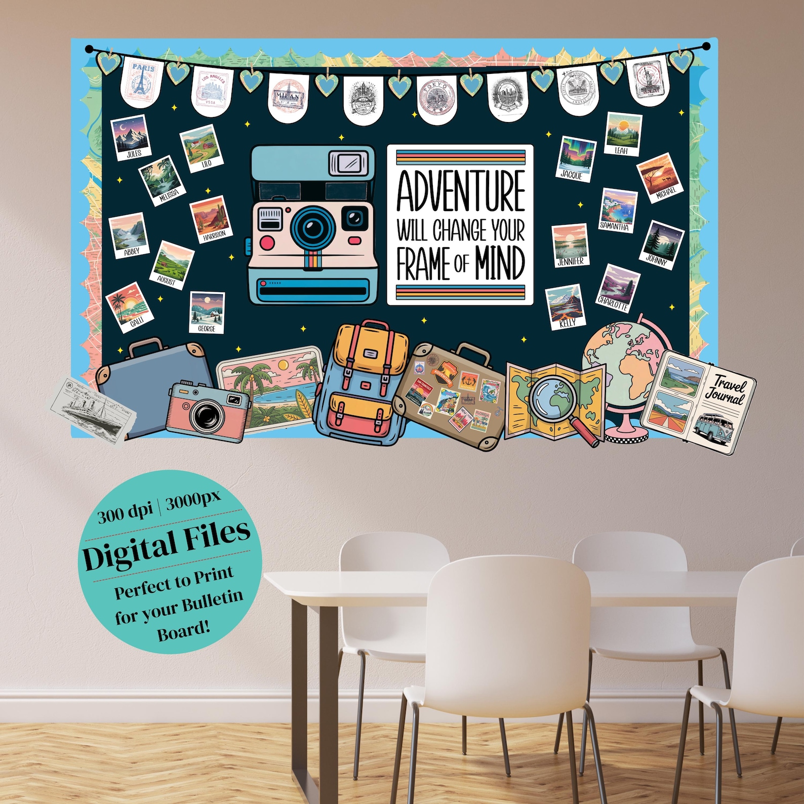 Adventure World Travel Bulletin Board Clipart Bundle Class Decor High ...