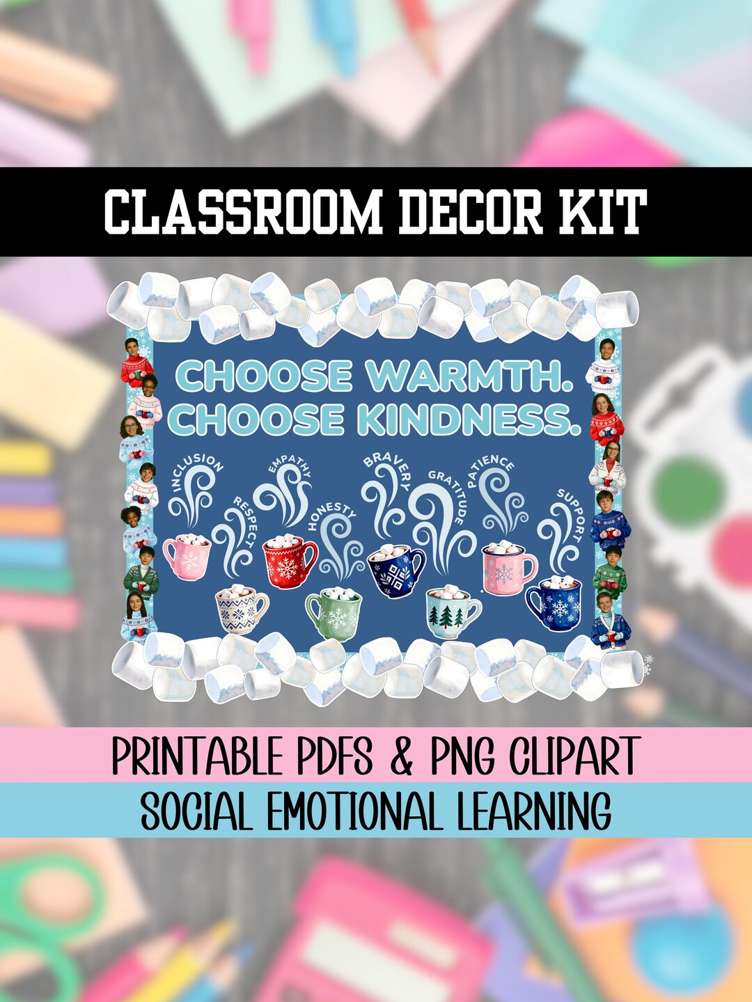 Cozy Winter Bulletin Board Set SEL Classroom Decor Printable Kindness ...