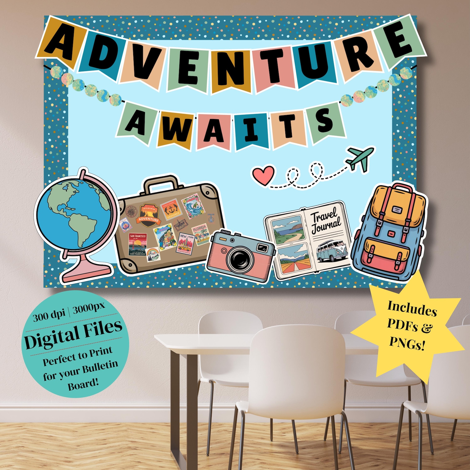 Adventure Bulletin Board Clipart Bundle Classroom Travel Theme Decor ...