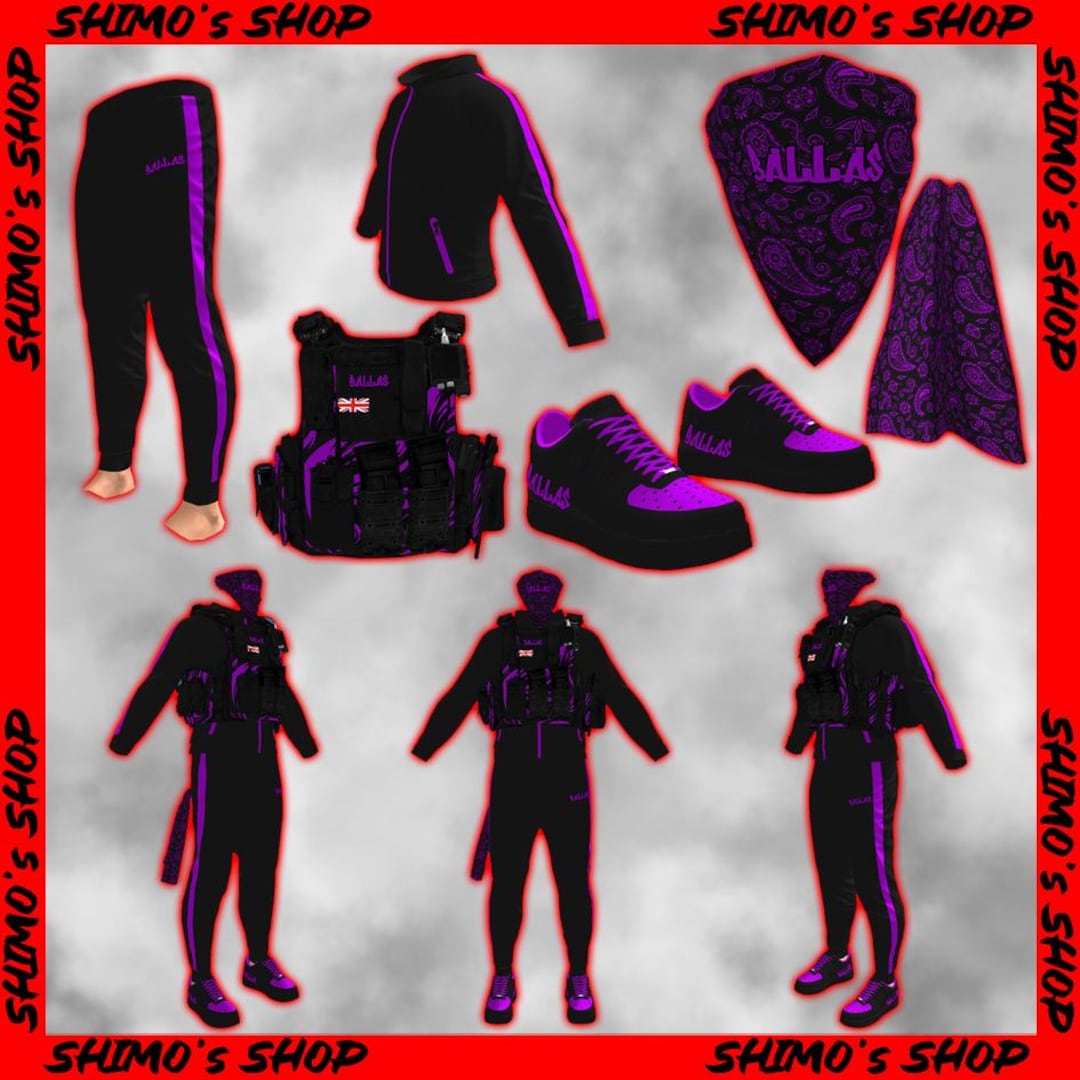 FiveM Clothing - Ballas Full Gang-outfit - Etsy Nederland