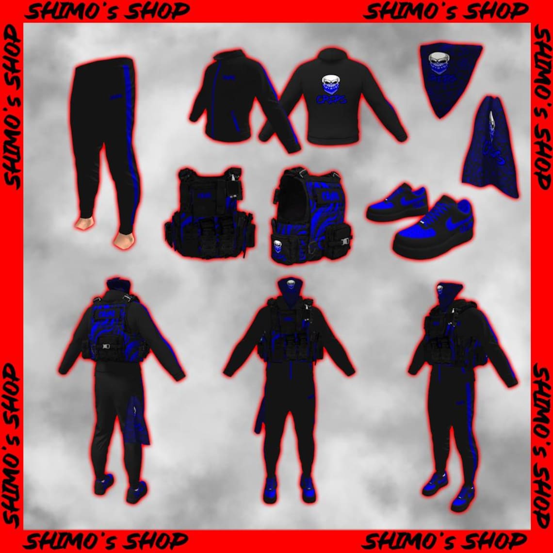 Fivem Clothing - Crips Full Gang Outfit - Etsy