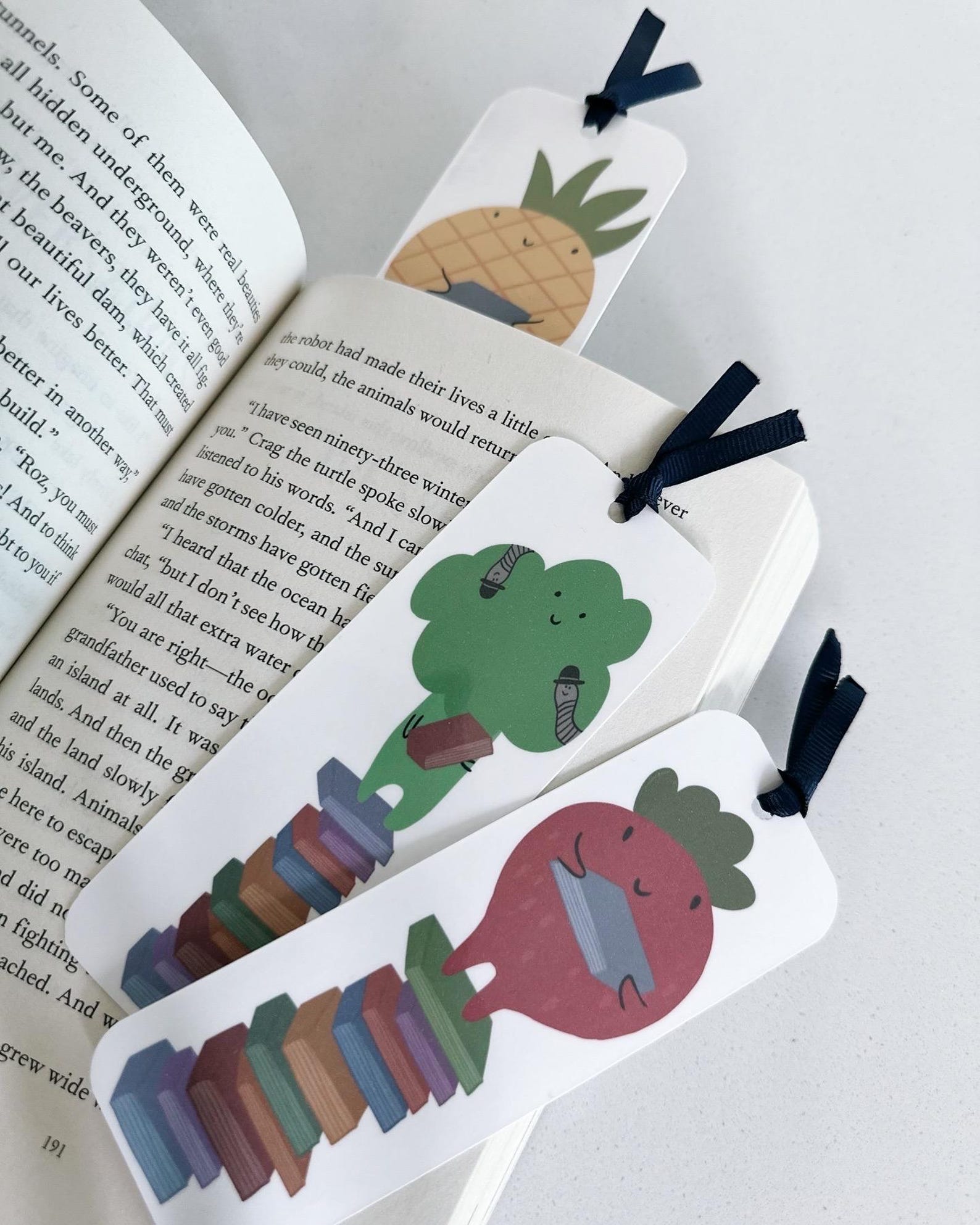 Fruit and Veggie Bookmarks - Etsy