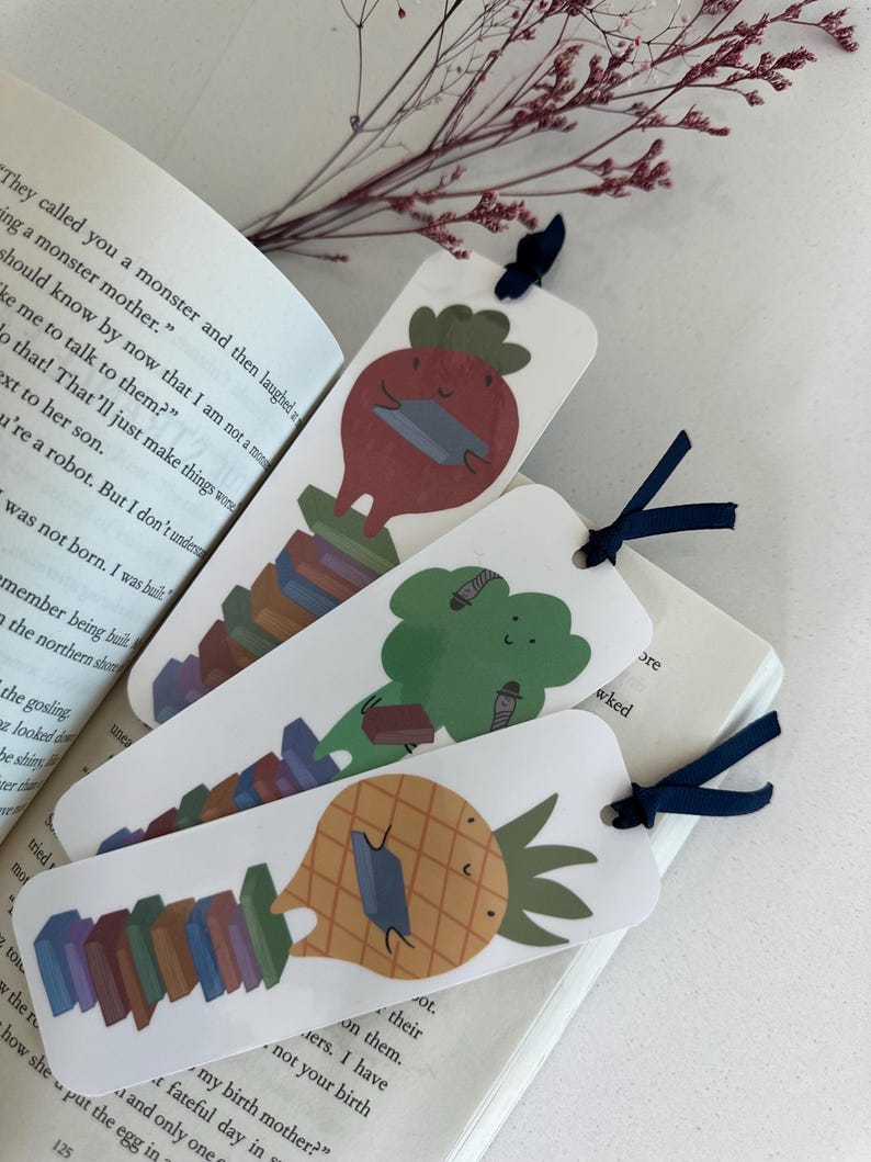 Fruit and Veggie Bookmarks - Etsy