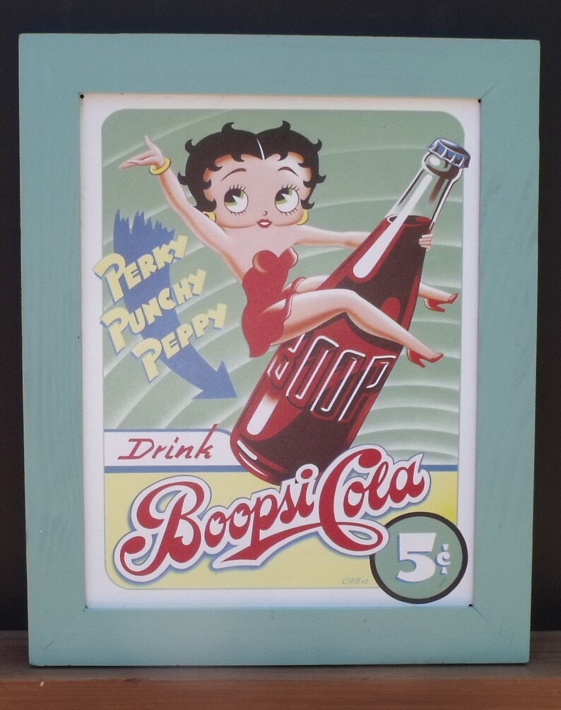 Betty Boop Framed Tin Sign - Etsy