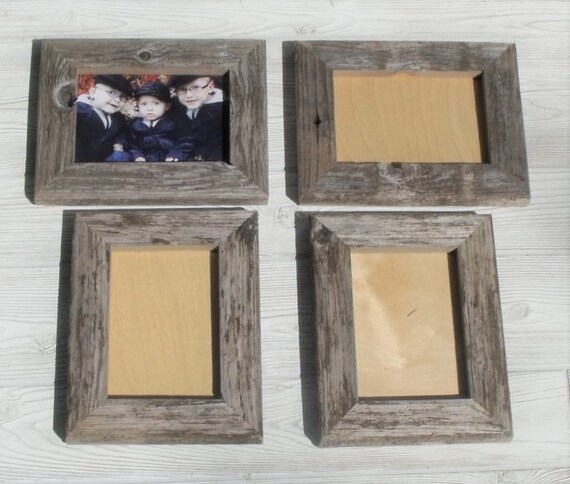 Set of 4 - 5 x 7 Barnwood Picture frames 1" thick