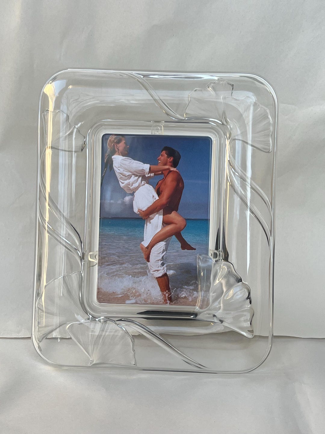 Vintage Mikasa 'feelings' Crystal Wedding Photo Frame – Frosted Ginkgo Leaf, 4"x6", Timeless ...