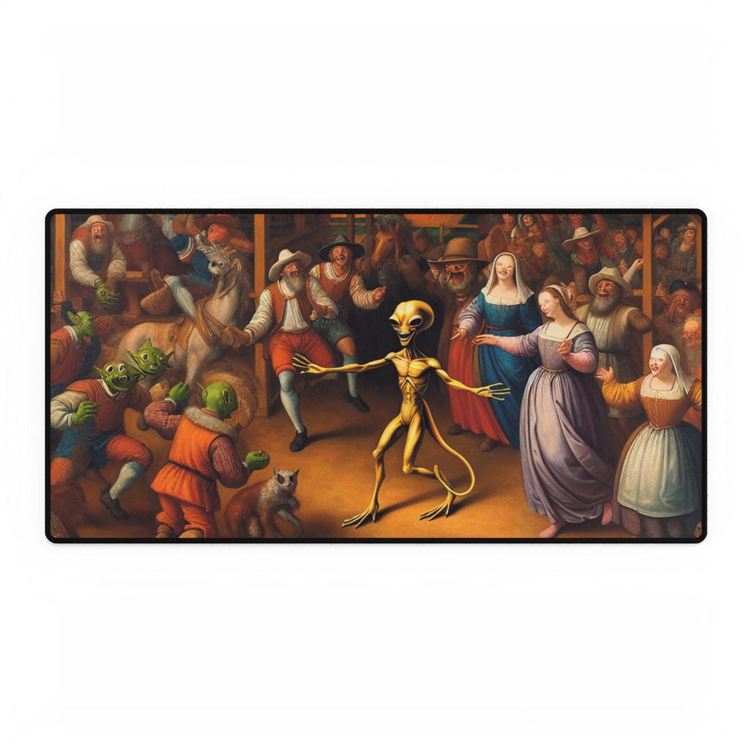 Whimsical Alien Desk Mat, Fun Office Decor, Unique Gift for Sci-fi ...