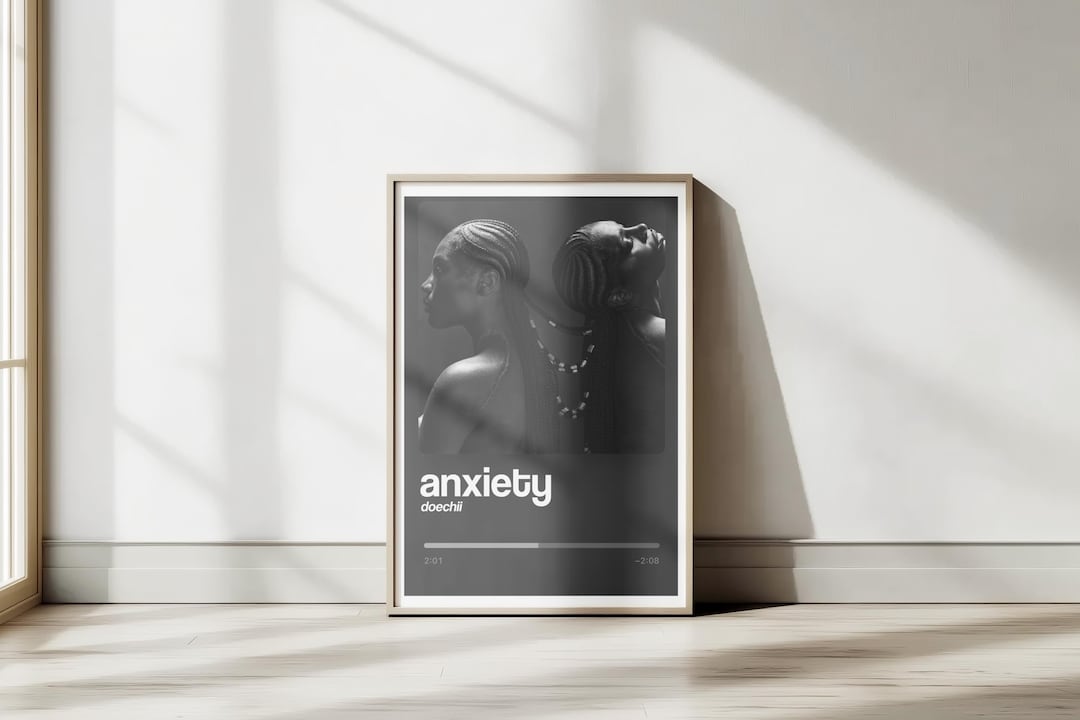 DOECHII ANXIETY Album Cover Poster Music Wall Art Minimalistic BNW ...