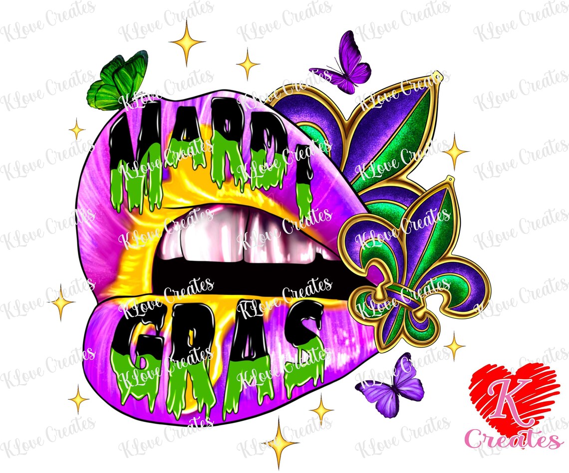 Mardi Gras Lips Drip | Mardi Gras PNG - Etsy