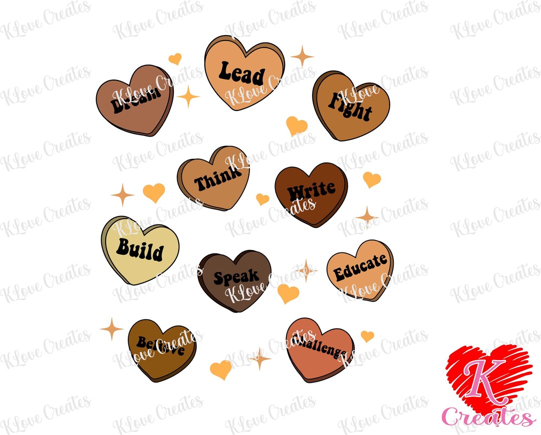 Inspirational Hearts | Black History PNG - Etsy