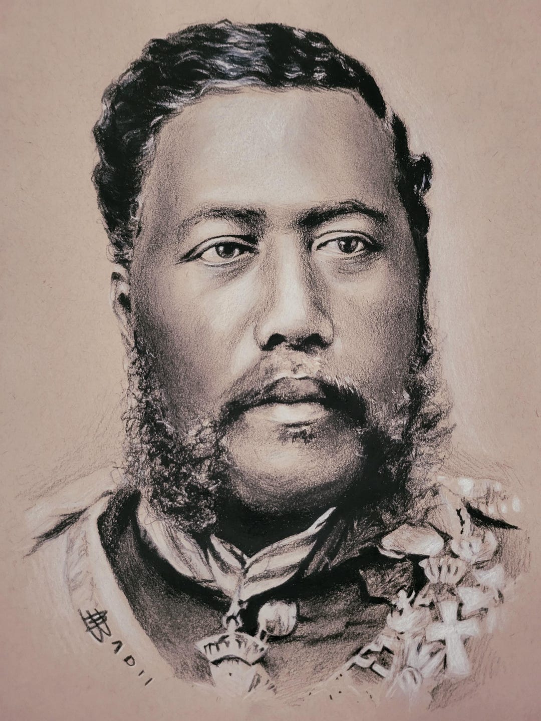 Portrait of King Kalakaua of Hawaii - Etsy