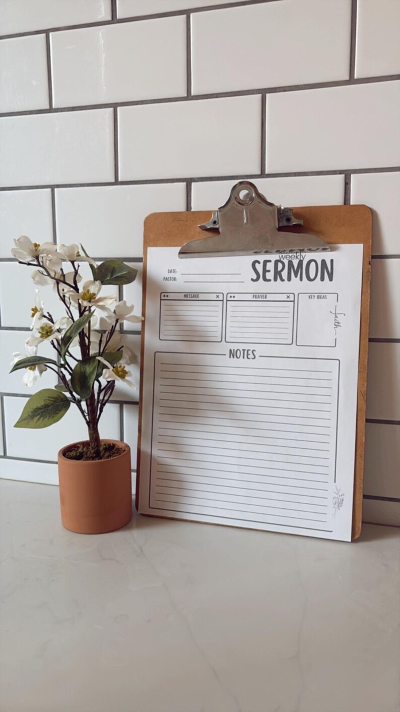 Printable Sermon Notes Template | Long Notes Layout | Faith-based ...