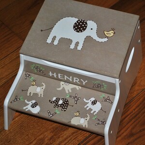 Kids 2 Step Stool, PB Organic Elephant, Childrens Step Stool, Hand ...