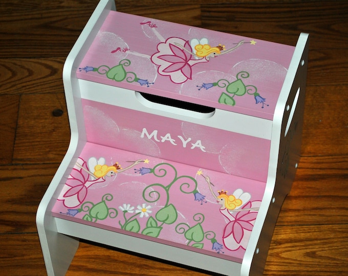 Kids 2 Step Stool,fairy Princess,childrens Step Stool,hand Painted ...