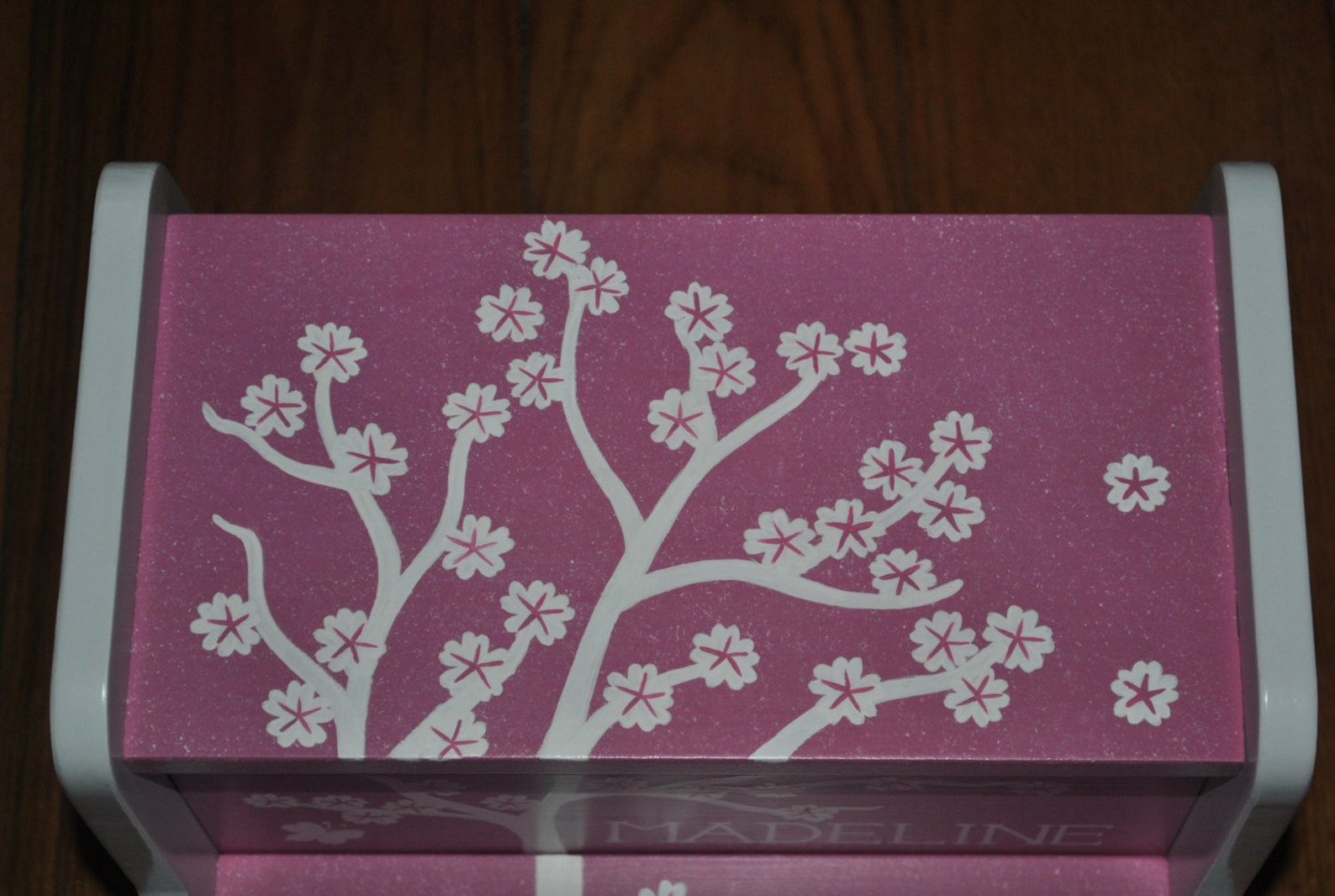 Kids Step Stool - Pink Falling Leaves - Etsy