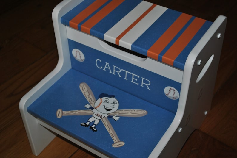 Kids 2 Step Stool, Mr Mets, New York Mets, Baseball, Childrens 2 Step ...