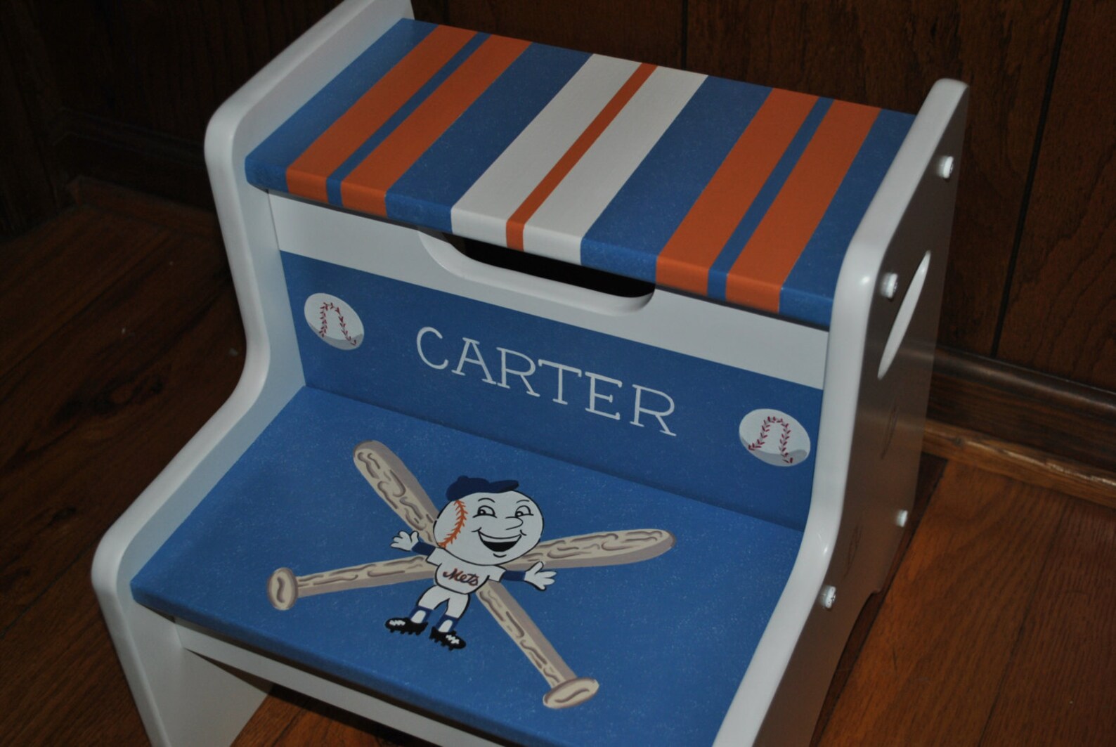 Kids 2 Step Stool, Mr Mets, New York Mets, Baseball, Childrens 2 Step ...