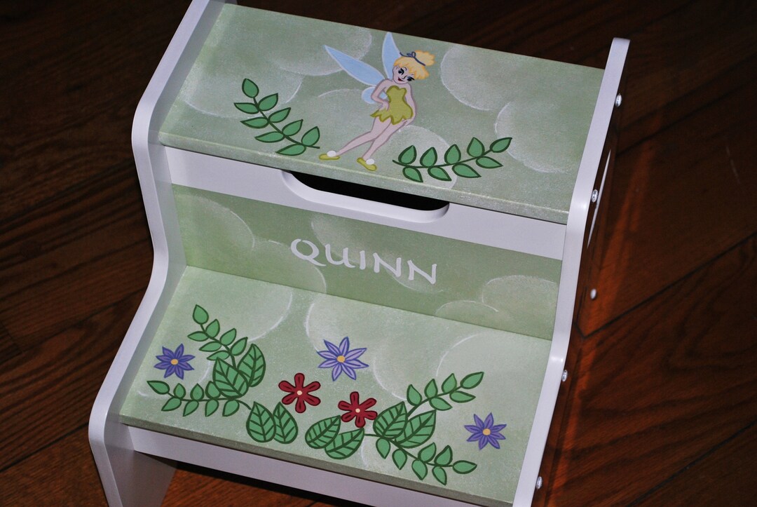 Kids 2 Step Stool-tinkerbell-fairy-fairies-girls-childrens Step Stool ...