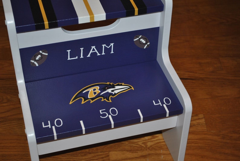 Kids 2 Step Stool - Football - Sports - Baltimore Ravens - 2 Step Stool ...