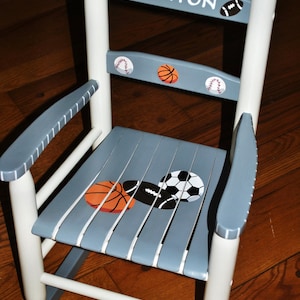 Hand Painted Rocking Chair,rocking Chair,sports,baseball,basketball ...
