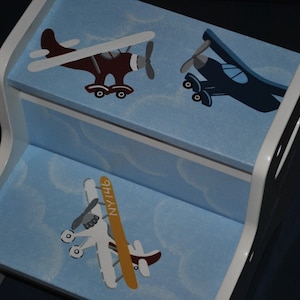 Kids Personalized 2 Step Stool -- AIRPLANES - Etsy