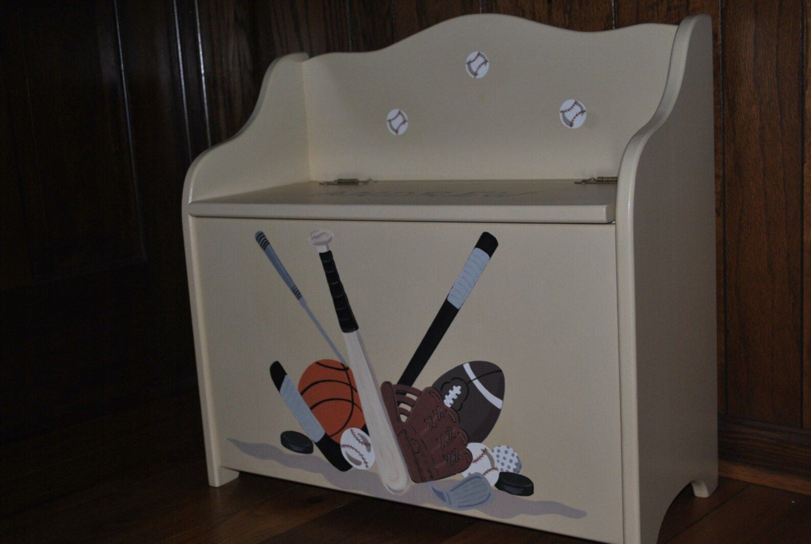 Toy Chest Bench Storage Box Multi Sports Design - Etsy
