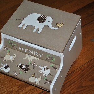 Kids 2 Step Stool, PB Organic Elephant, Childrens Step Stool, Hand ...