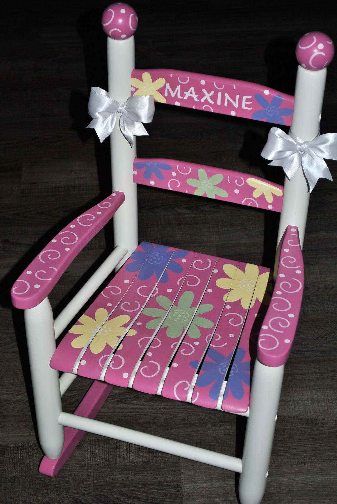 Handpainted Rocking Chair,rocking Chair,floral Dot and Swirl,kids ...