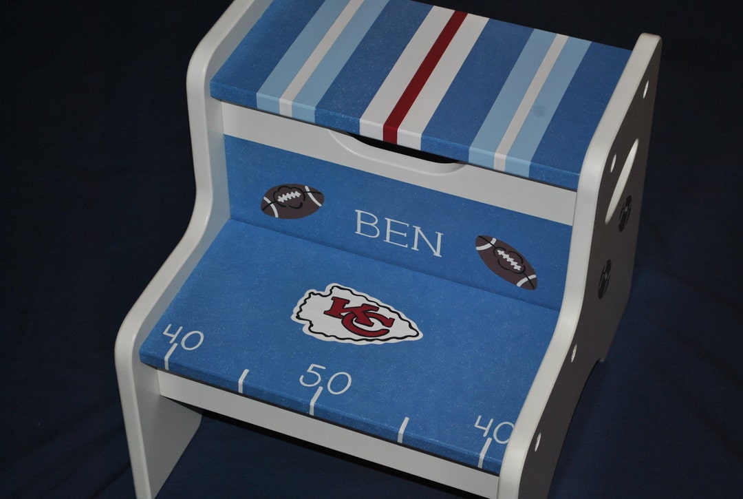 Kids Personalized 2 Step Stool FOOTBALL - Etsy