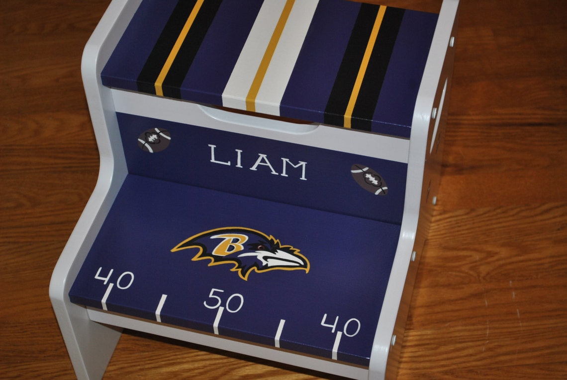 Kids 2 Step Stool - Football - Sports - Baltimore Ravens - 2 Step Stool ...