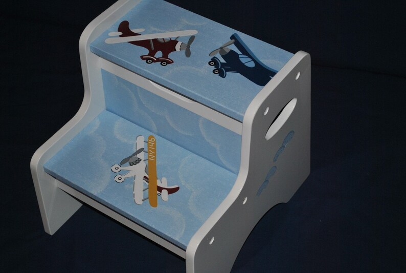 Kids Personalized 2 Step Stool -- AIRPLANES - Etsy