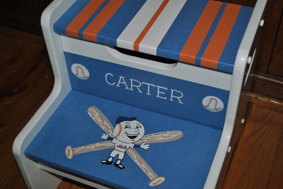 Kids 2 Step Stool, Mr Mets, New York Mets, Baseball, Childrens 2 Step ...