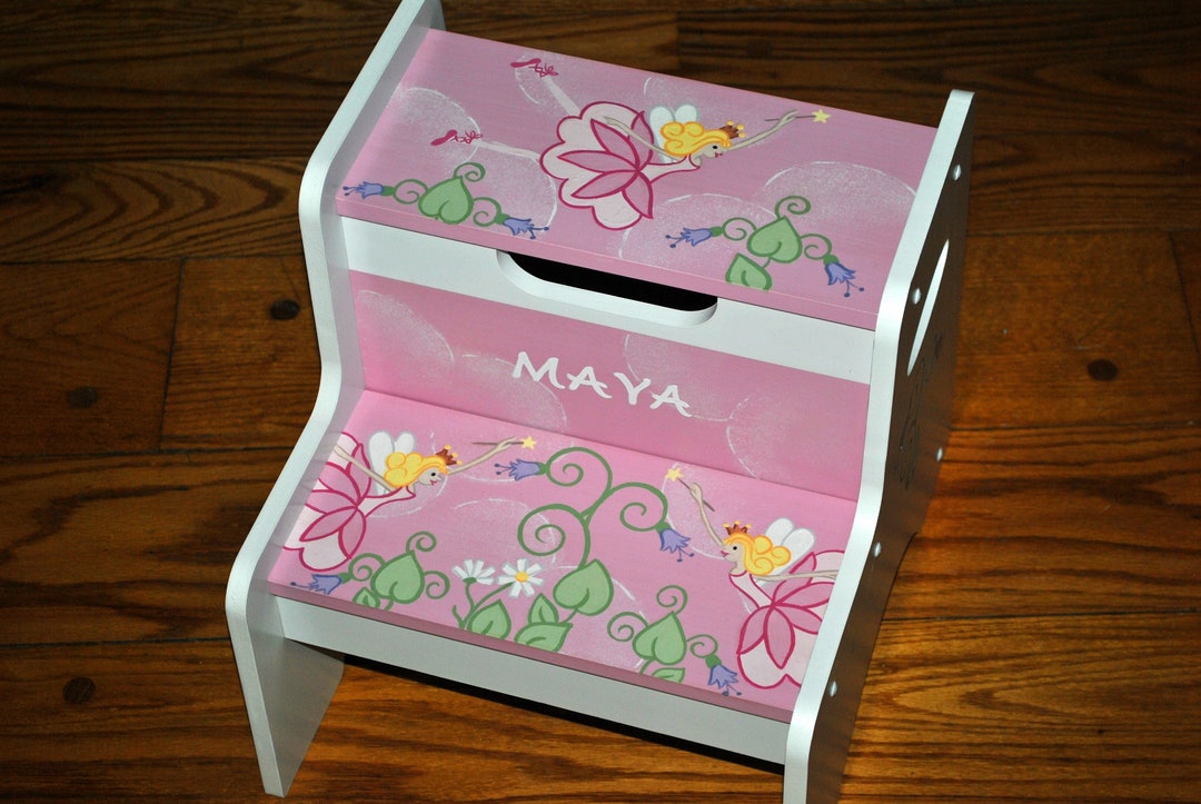 Kids 2 Step Stool,fairy Princess,childrens Step Stool,hand Painted ...