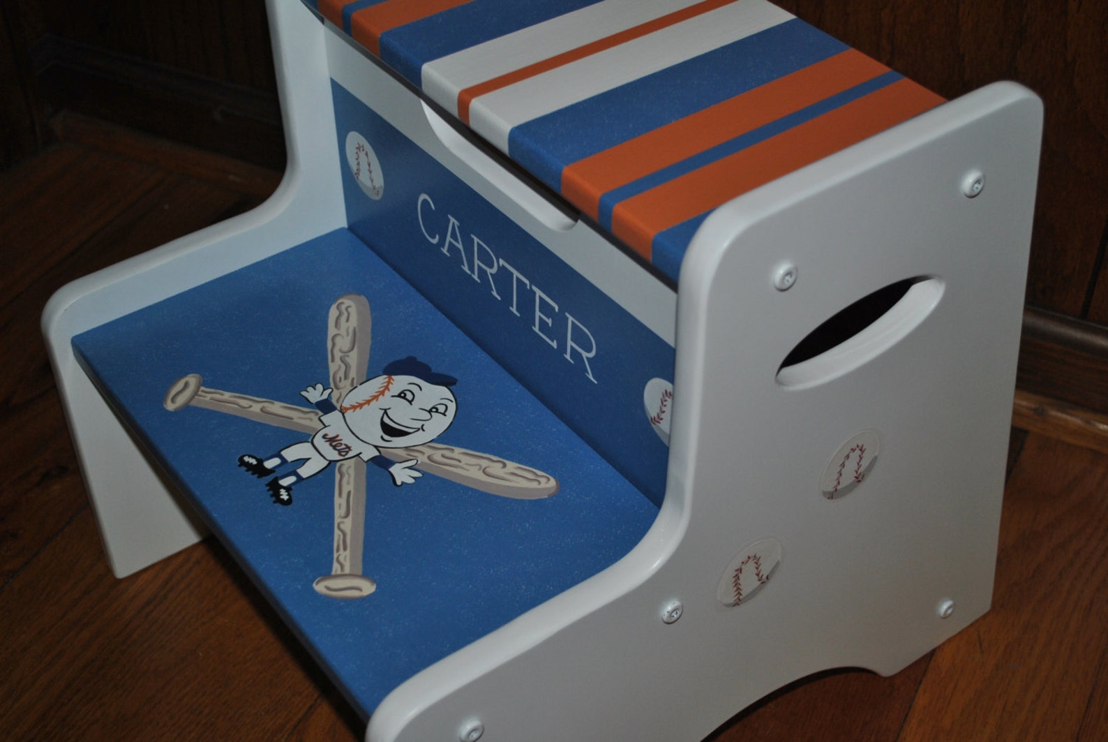 Kids 2 Step Stool, Mr Mets, New York Mets, Baseball, Childrens 2 Step ...