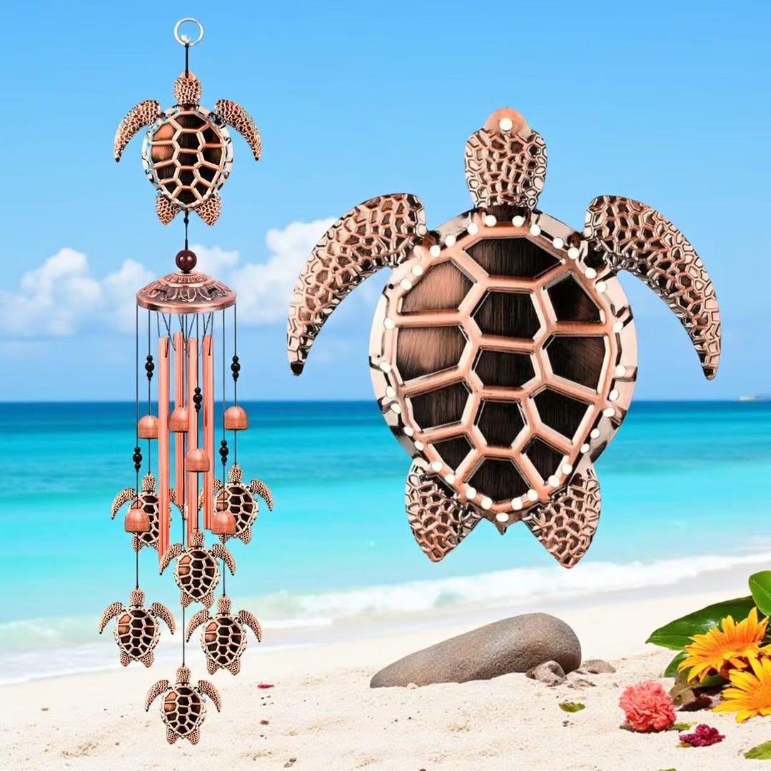Sea Turtle Wind Chimes: Metal Windbell for Garden Decor - Etsy