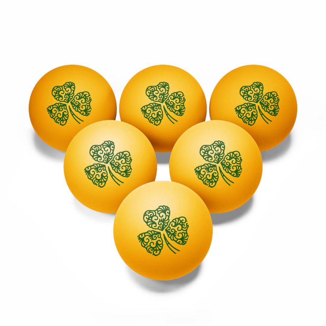 St. Patrick's Day Ping Pong Balls, 6 Pack | Shamrock Design for Party ...